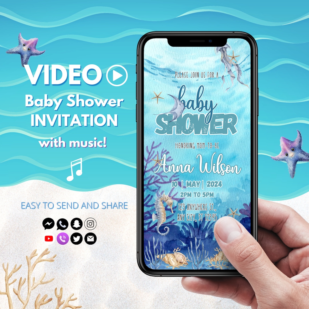 Under the Sea Baby Shower Invitation | Sea Baby Shower Instant Download ...