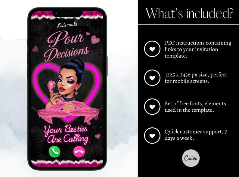 Pour Decisions Galentine’s Girls Night Video Invitation, Pink Cocktail ...