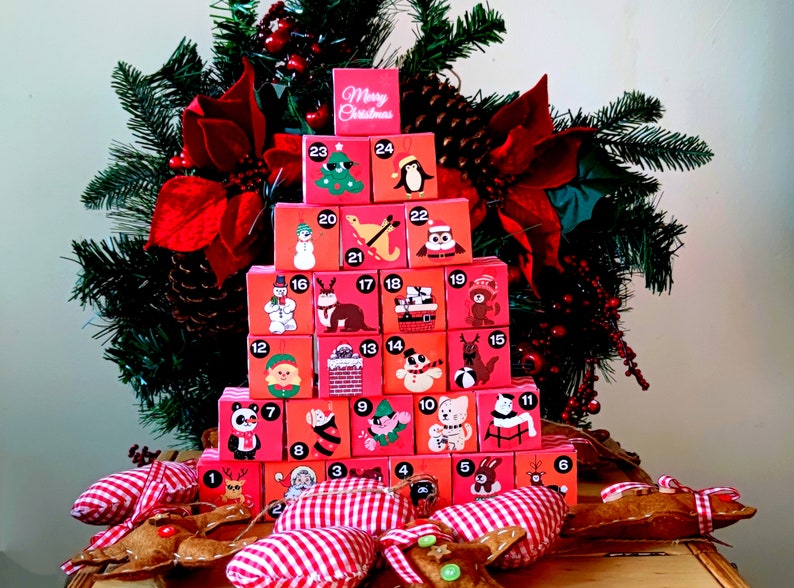 Printable Advent Calendar Boxes, Colorful Christmas Advent Calendar for ...