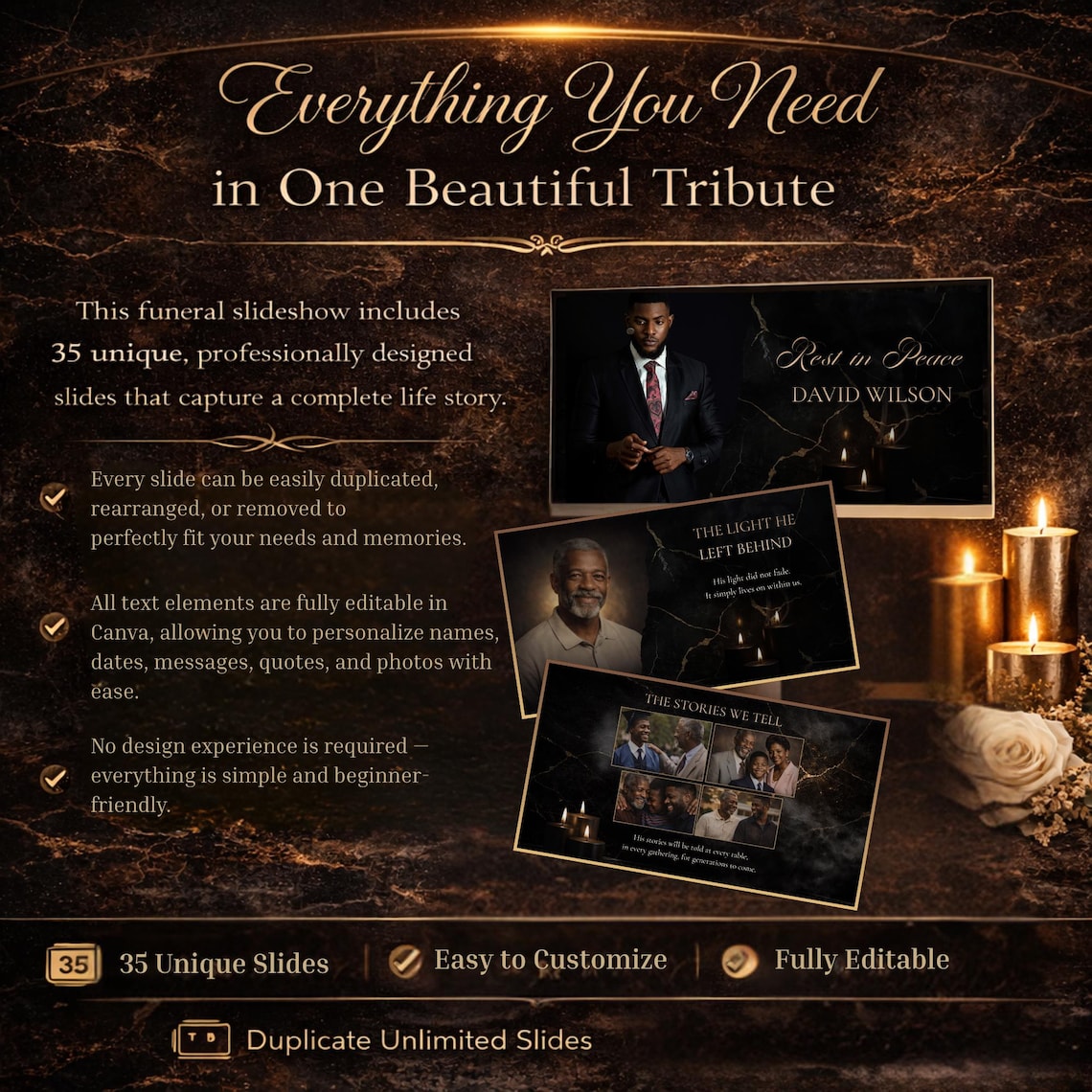 Funeral Slideshow Template Canva, Celebration of Life Memorial Video ...