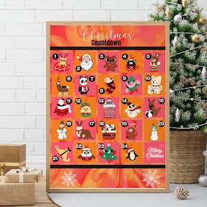 Printable Advent Calendar Boxes, Colorful Christmas Advent Calendar for ...