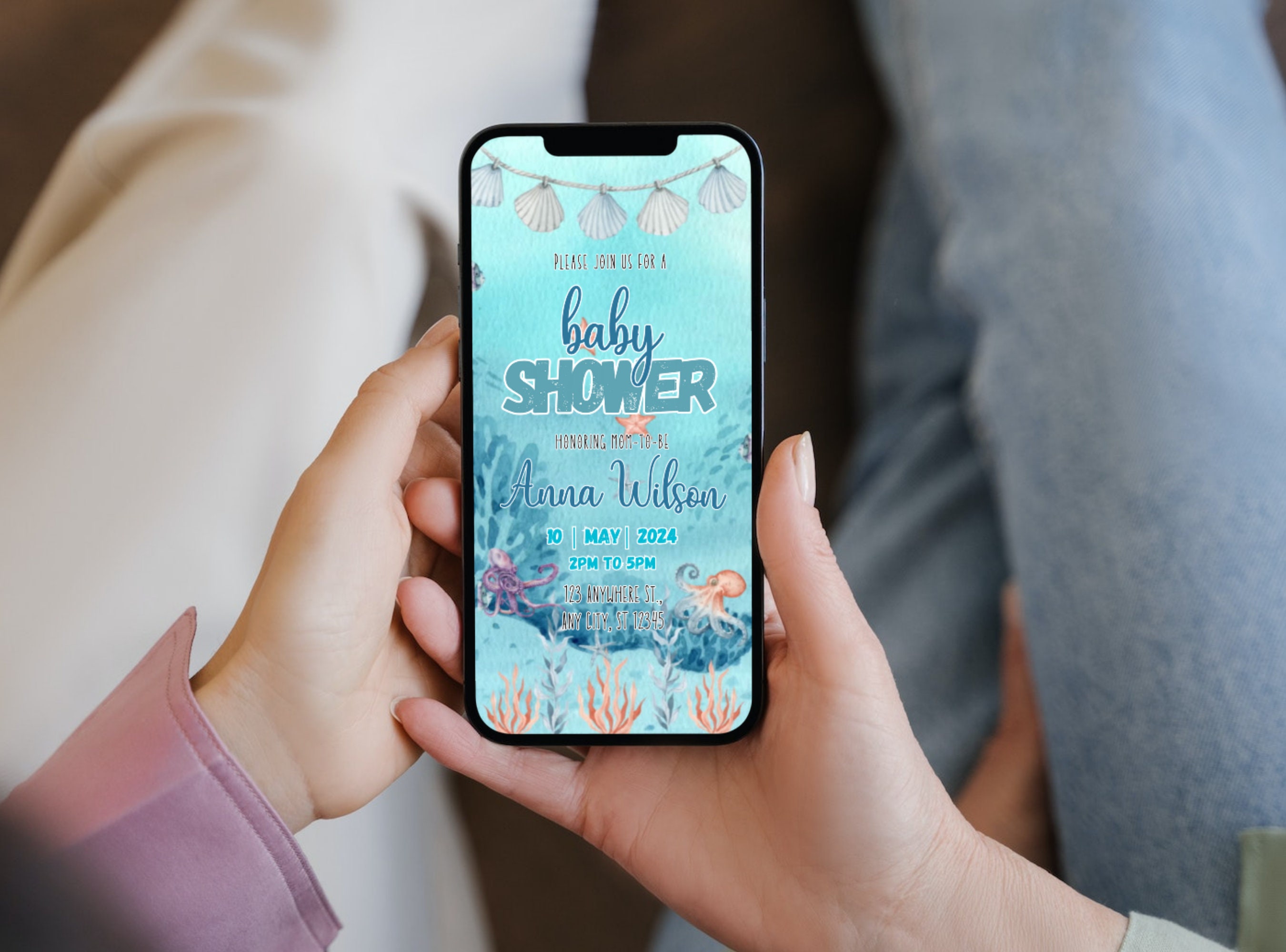 Animated Under the Sea Baby Shower Invitation | Ocean Baby Shower ...