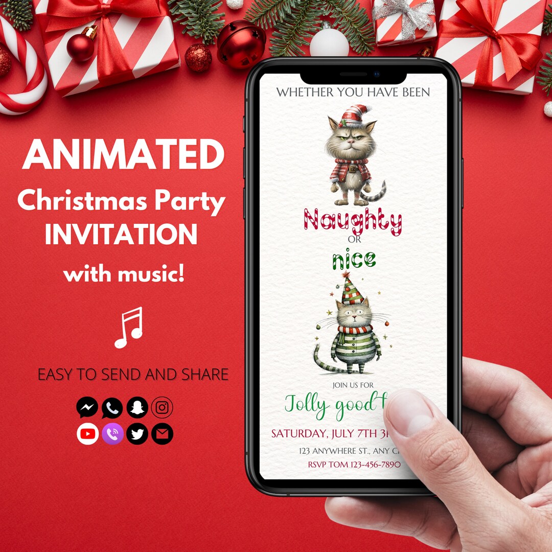 Funny Christmas Party Invitation Christmas Dinner Electronic Invite ...