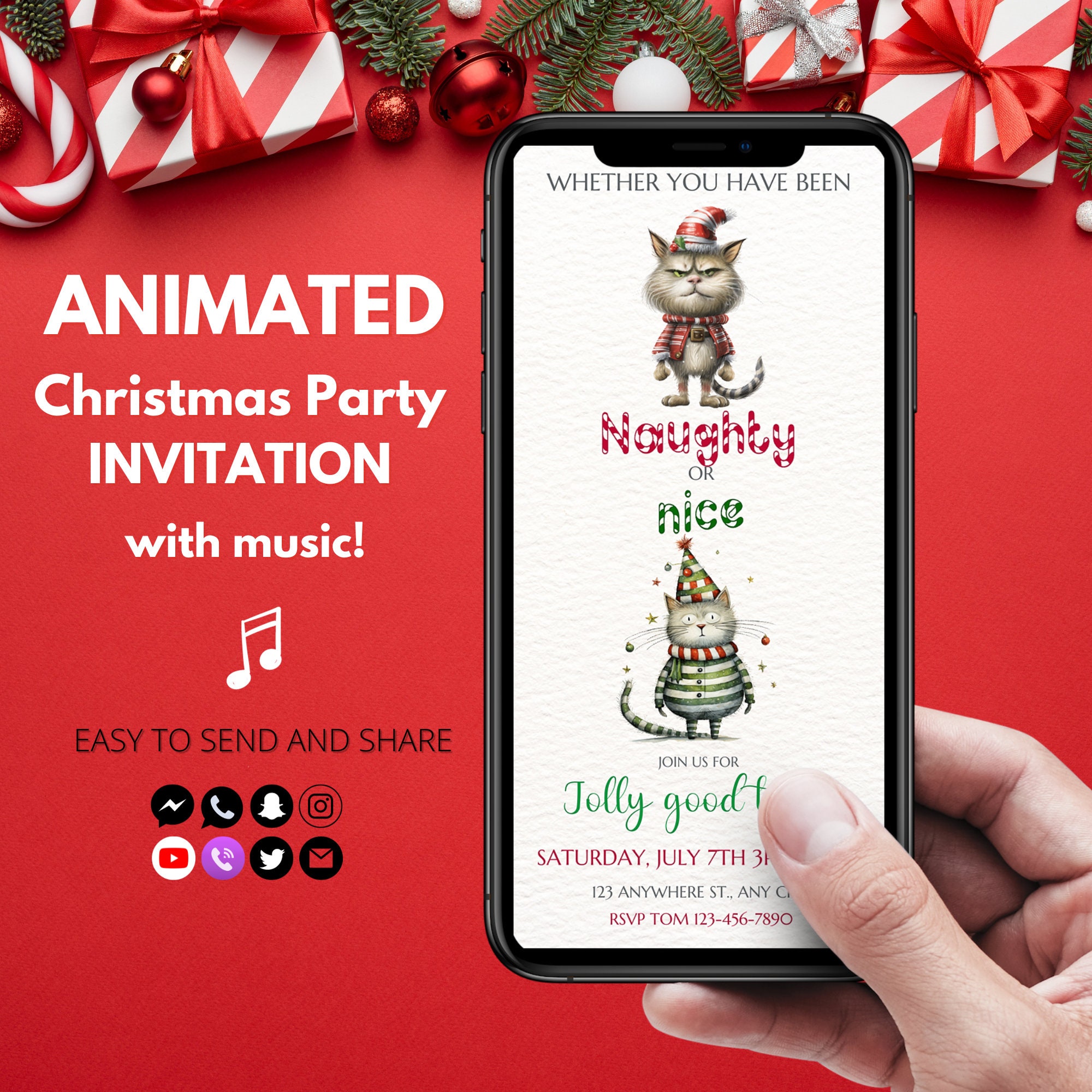 Funny Christmas Party Invitation Christmas Dinner Electronic Invite ...