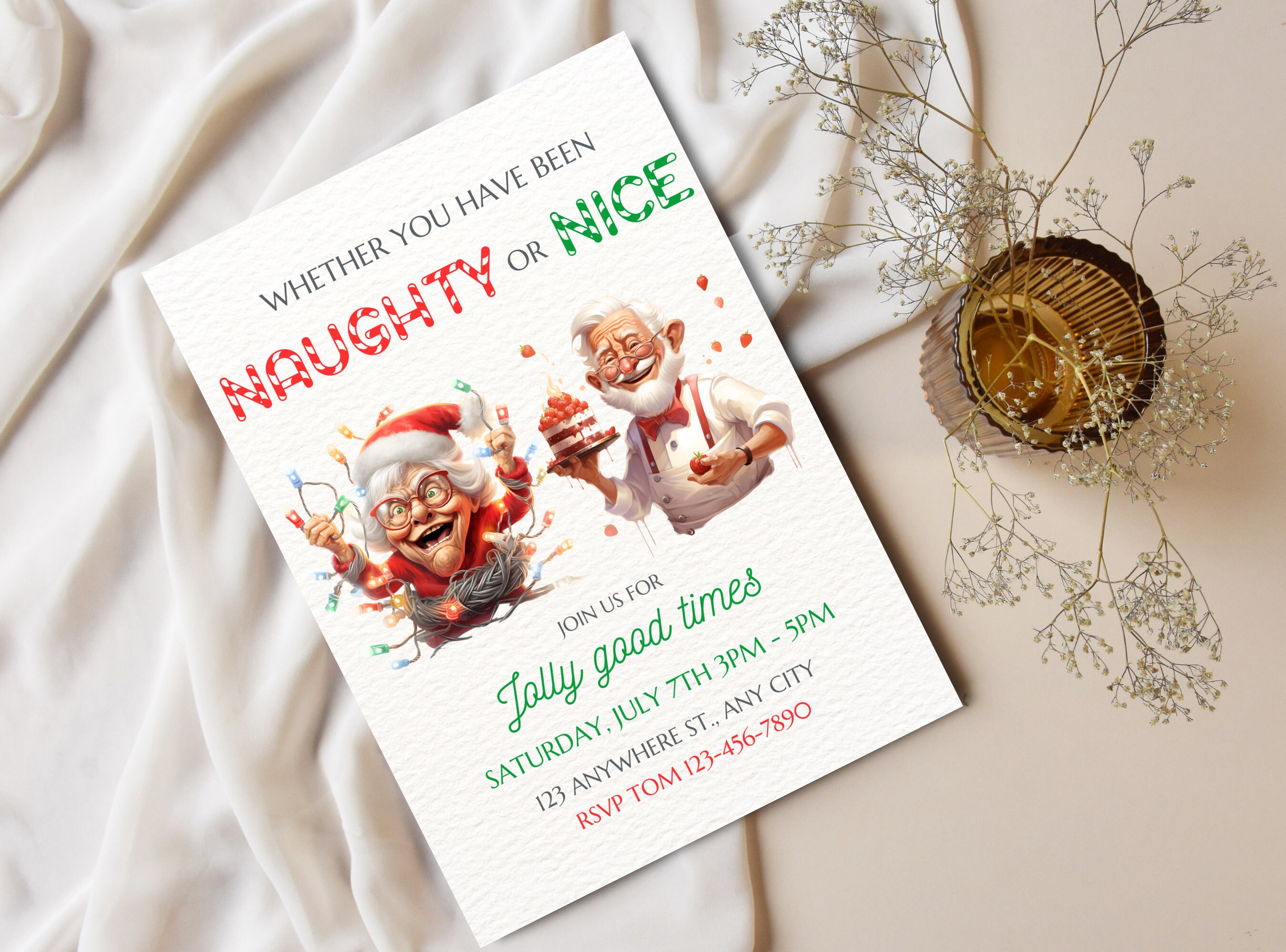 Funny Christmas Party Invitation Template Digital Editable - Etsy