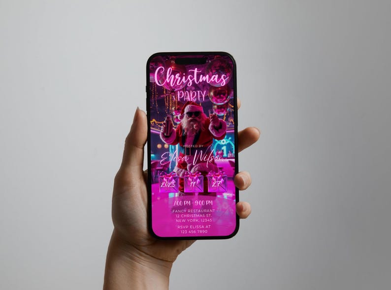 Funny Christmas Party Invite | Animated Holiday Invitation | Editable ...