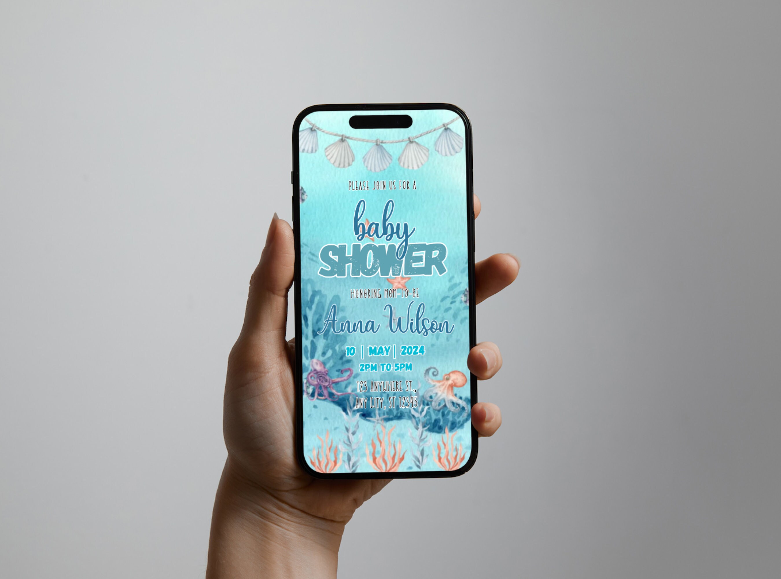 Animated Under the Sea Baby Shower Invitation | Ocean Baby Shower ...