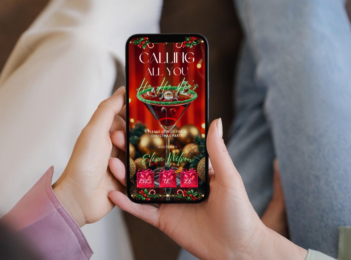 Animated Ho Ho Ho’s Christmas Party Invitation Template, Funny ...