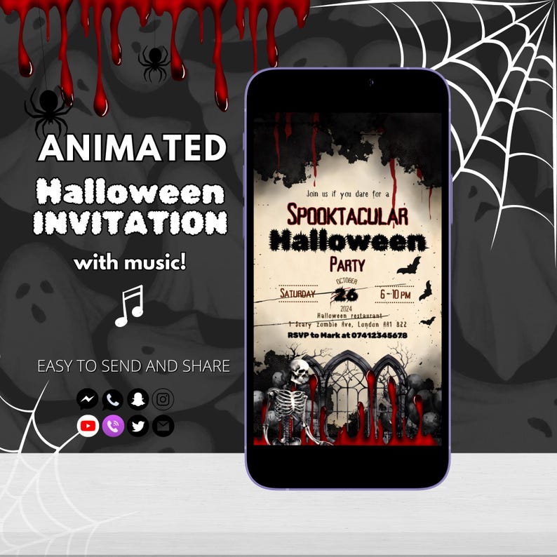 Spooktacular Halloween Party Video Invite | Scary Adult Halloween ...
