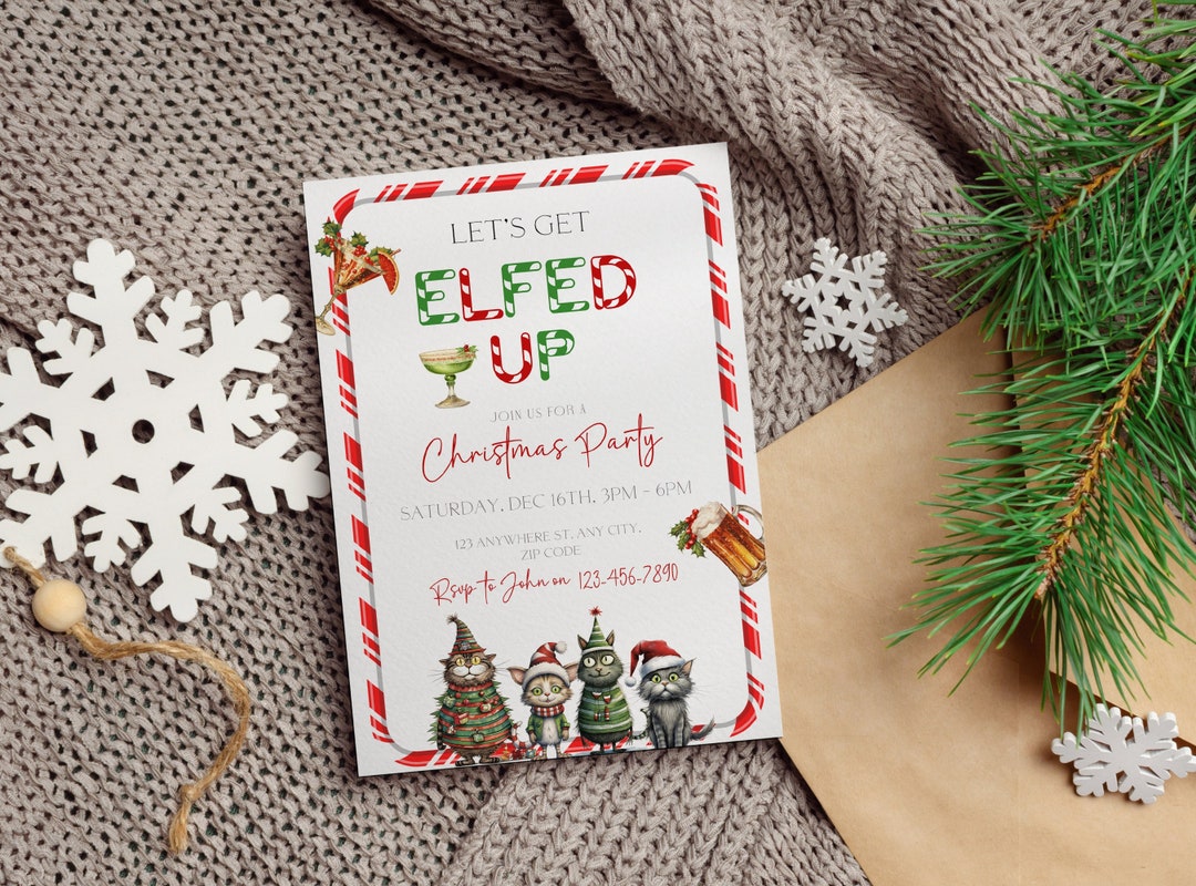 Funny Christmas Party Invitation Template Editable Christmas Party ...