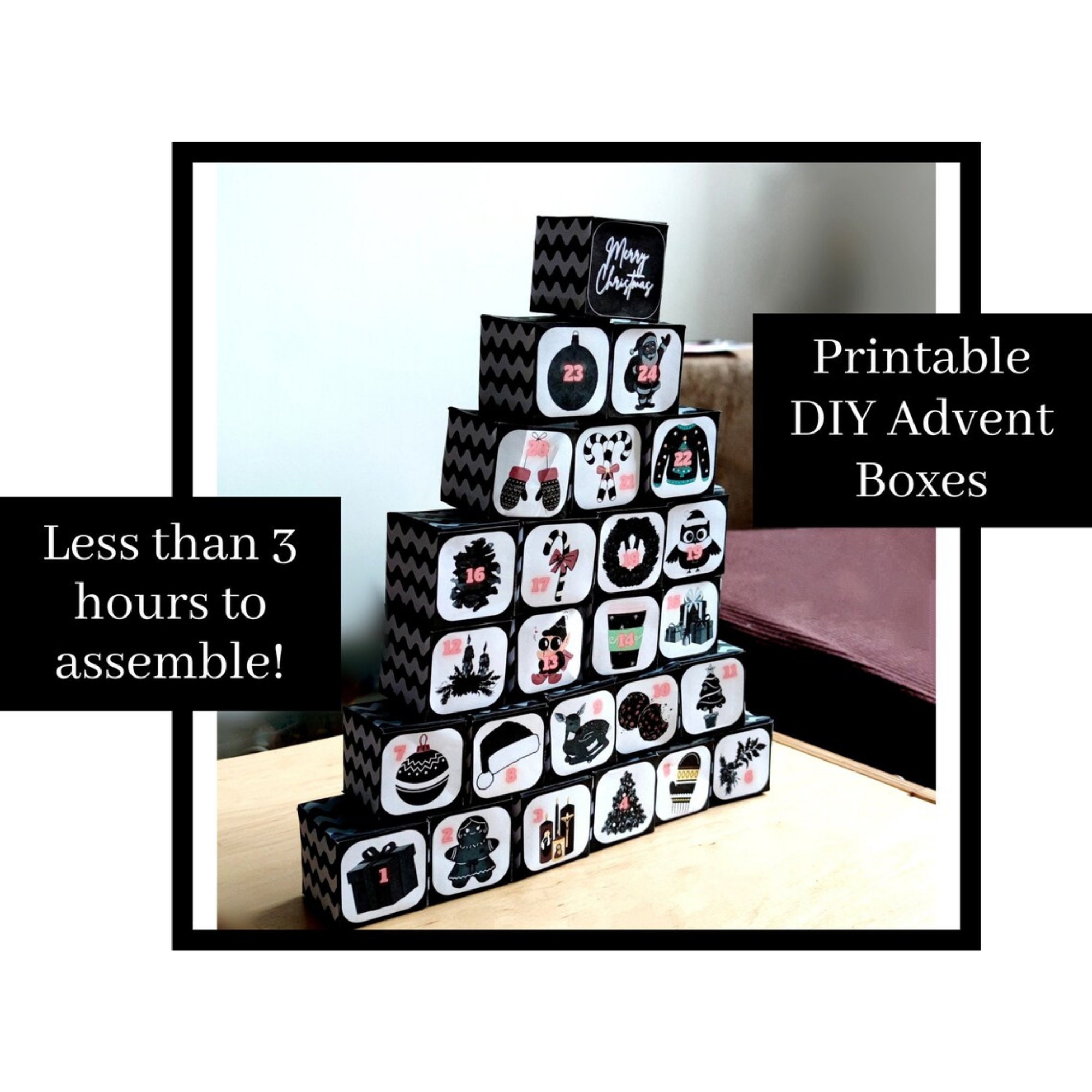 Printable Christmas Countdown, Advent Calendar Boxes Diy, Luxury Baddie ...