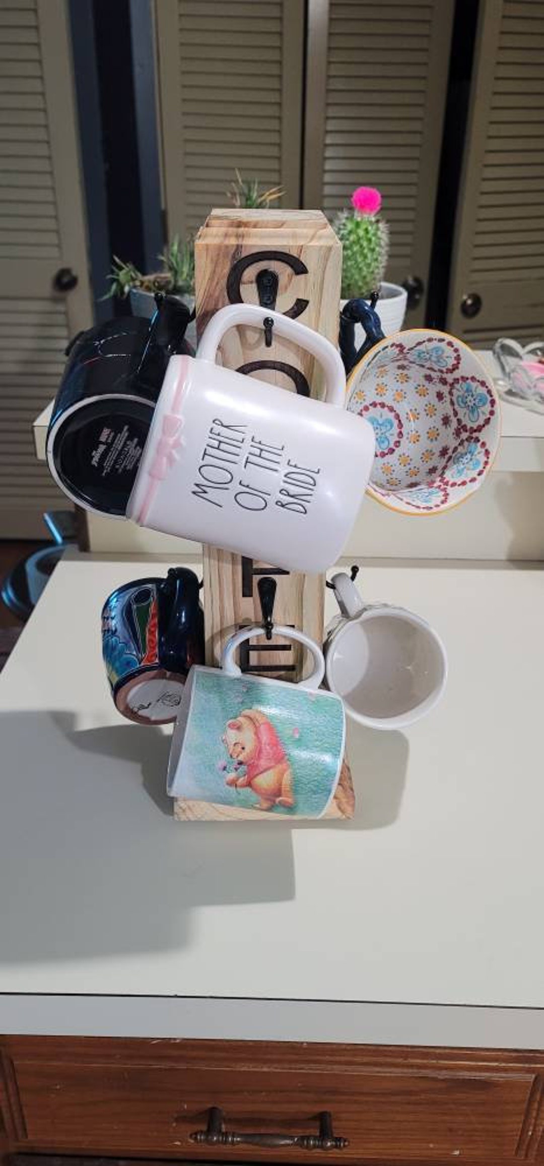 Custom Wooden Coffee Mug Holder - Etsy