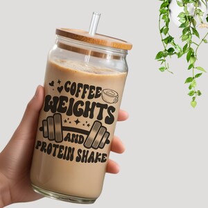 Gym Lover Glass Cup, Gym Gifts, Beer Can Glass With Lid & Straw ...