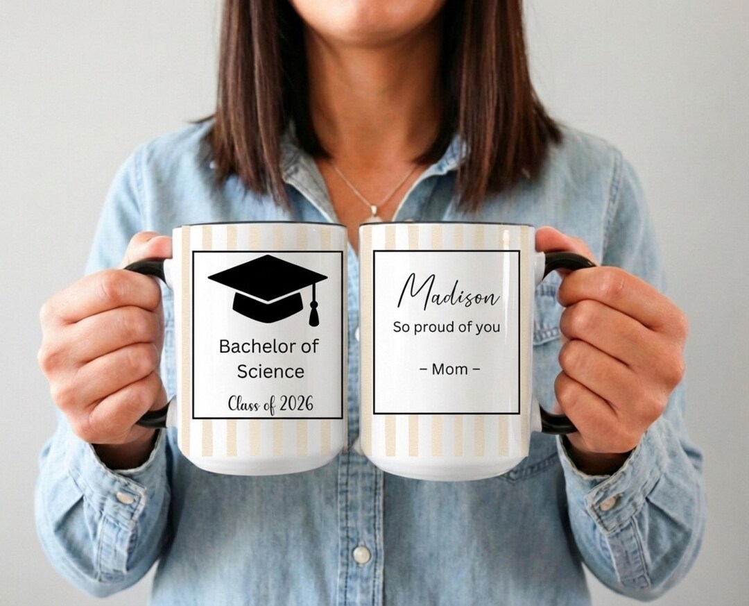 Personalized Graduation Mug, Custom Name & Message Mug, Class of 2026 ...