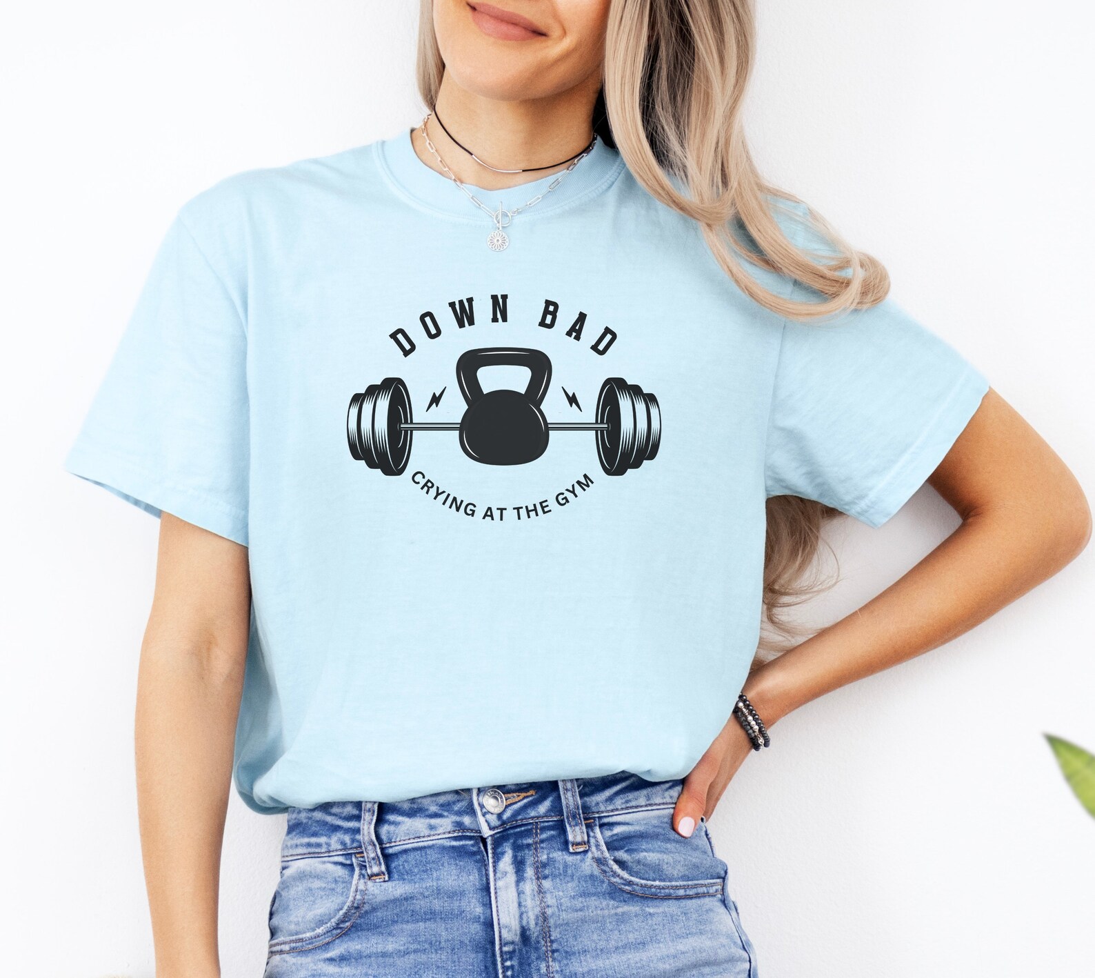 Down Bad Crying Shirt, Weightlifting T-shirt, Comfort Colors Gym Tshirt ...