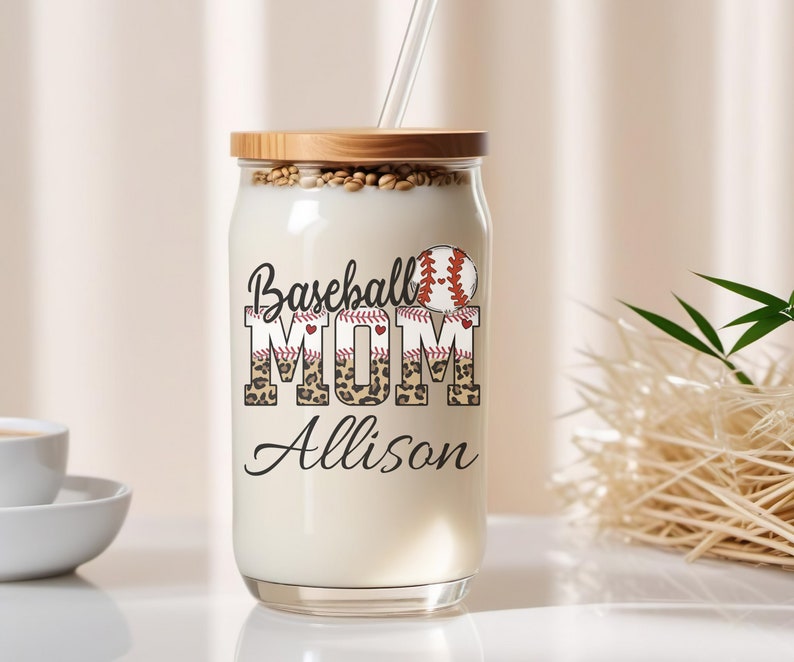 Custom Baseball Mom Glass, Baseball Mom Gift, Personalized Tumbler ...