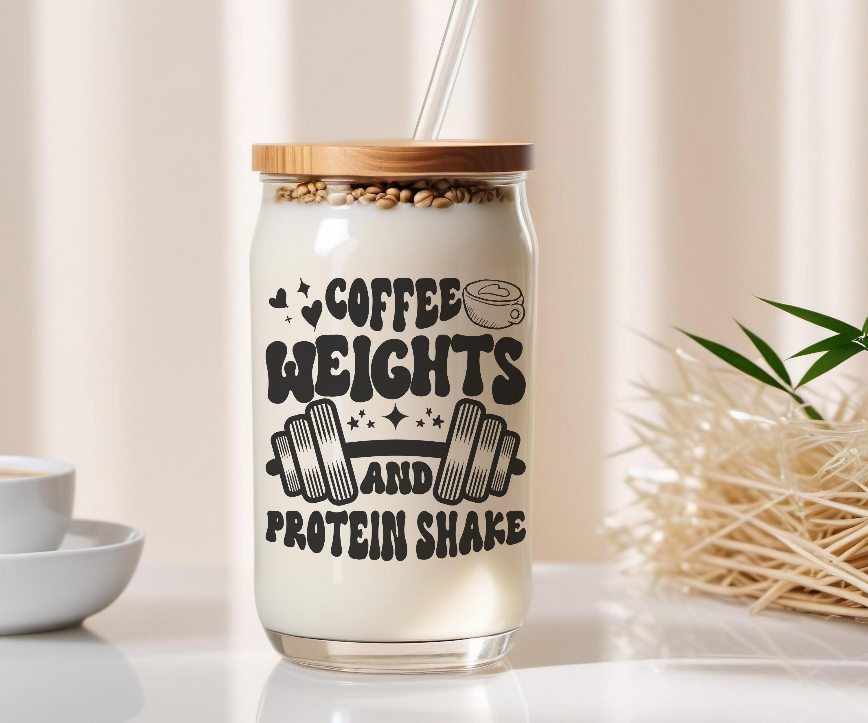 Gym Lover Glass Cup, Gym Gifts, Beer Can Glass With Lid & Straw ...