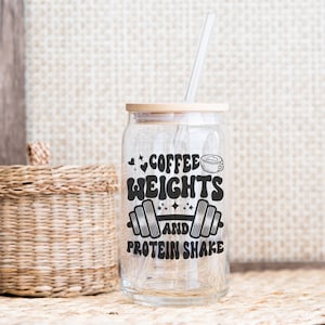 Gym Lover Glass Cup, Gym Gifts, Beer Can Glass With Lid & Straw ...