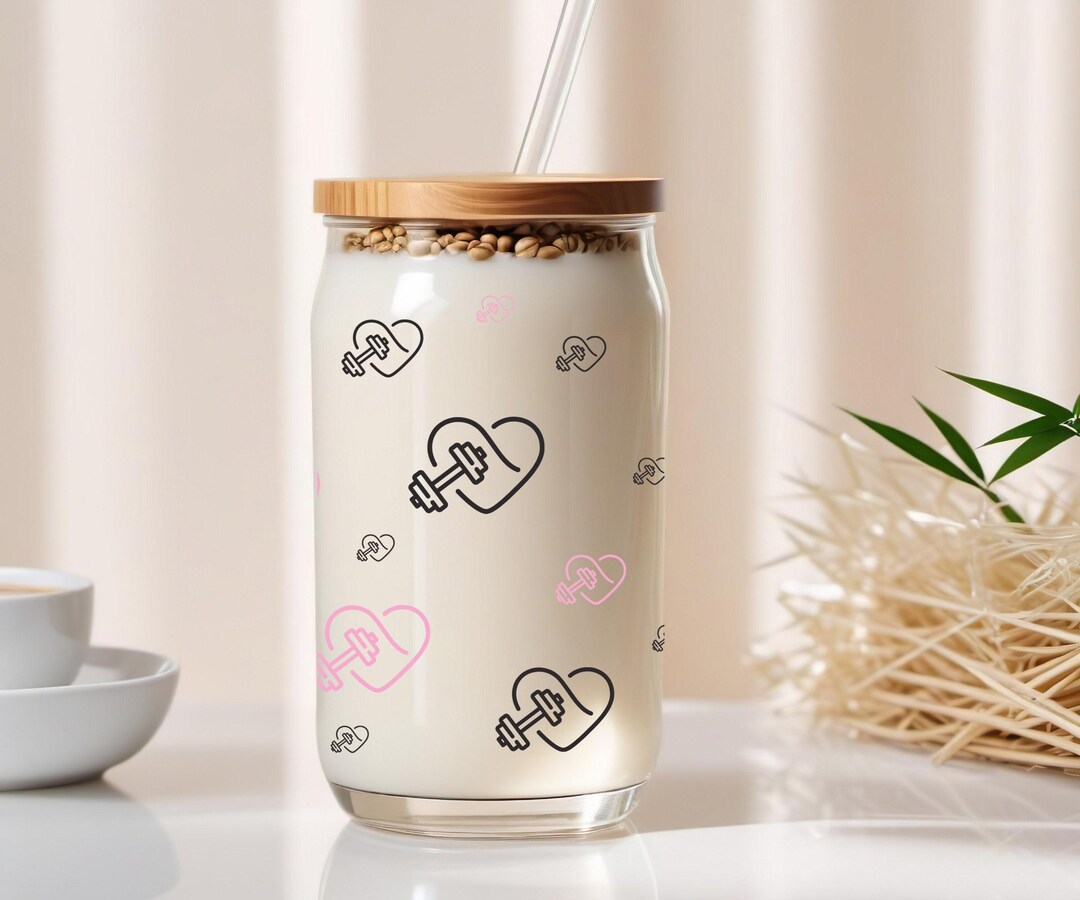 Gym Glass Cup, Gym Lover Gifts, Beer Can Glass With Lid & Straw ...