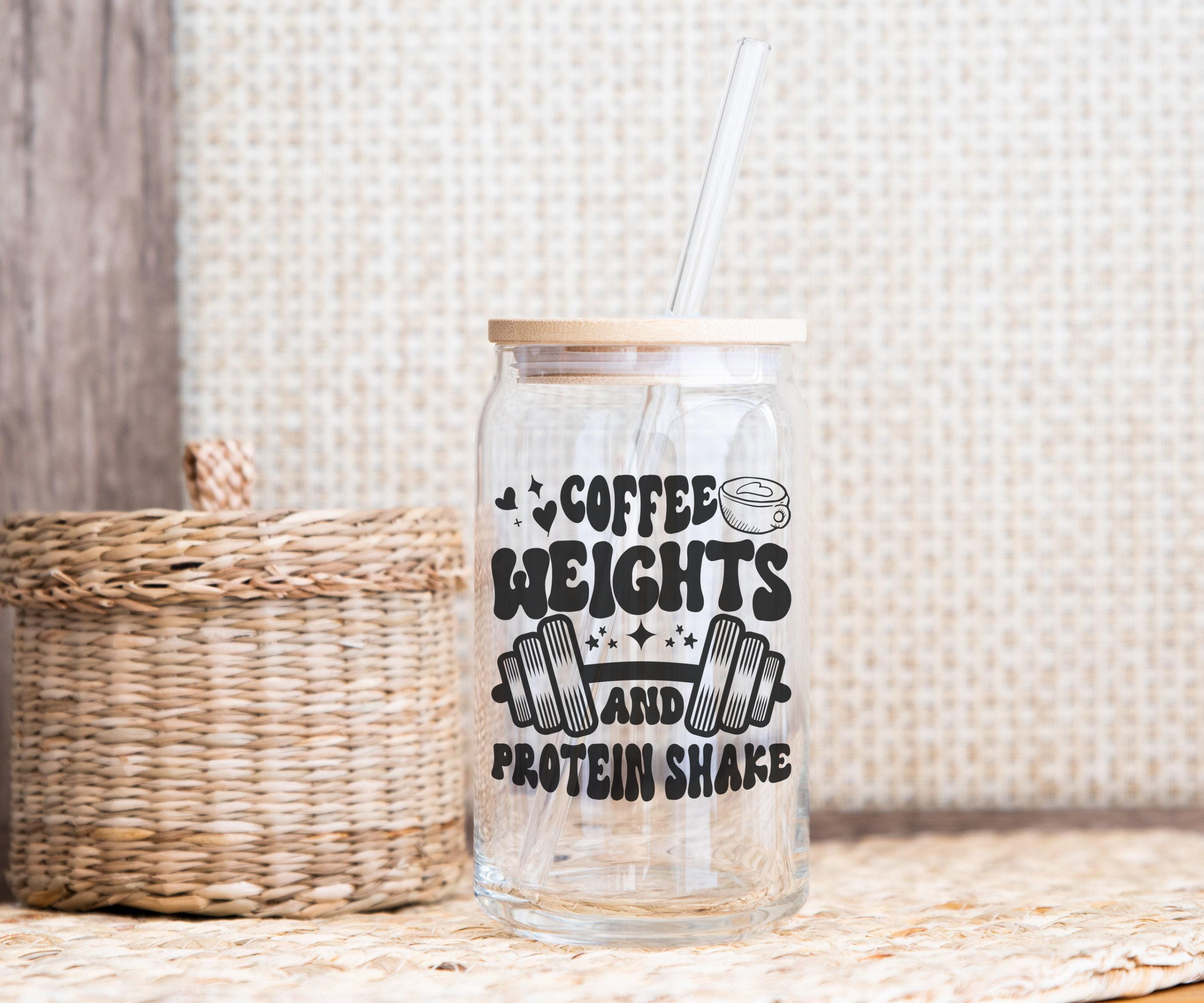 Gym Lover Glass Cup, Gym Gifts, Beer Can Glass With Lid & Straw ...