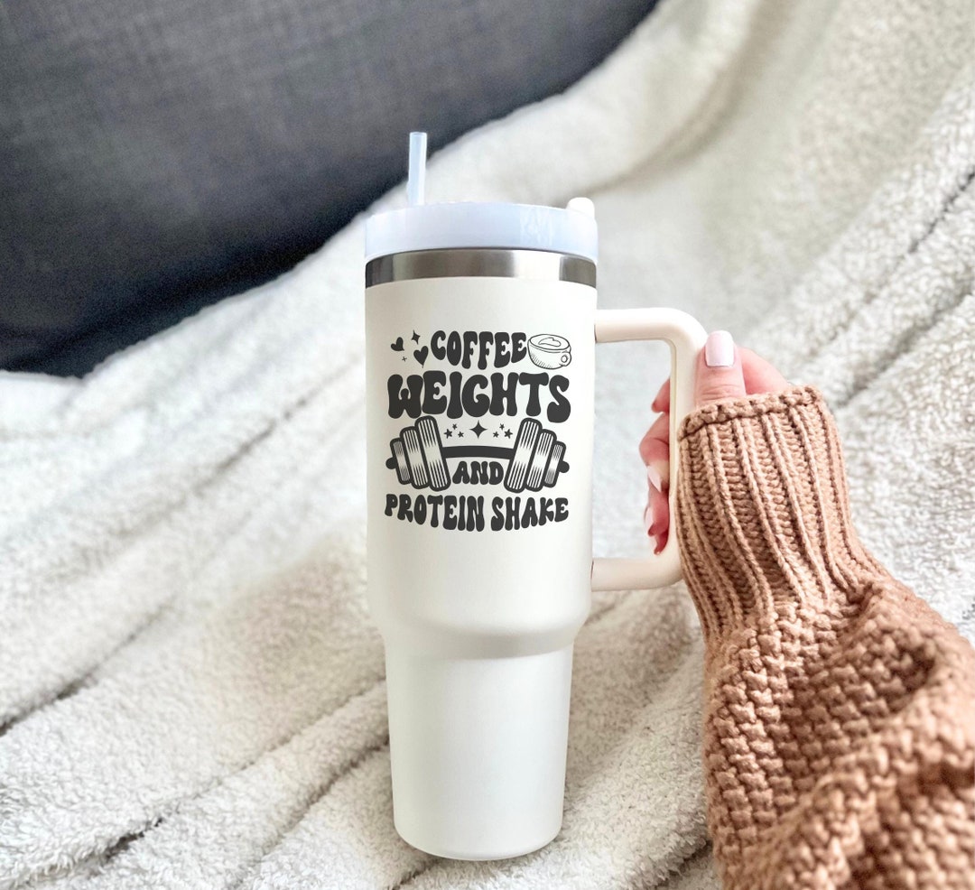 Gym Travel Mug, Custom 40oz Gym Tumbler With Handle & Straw, Custom ...