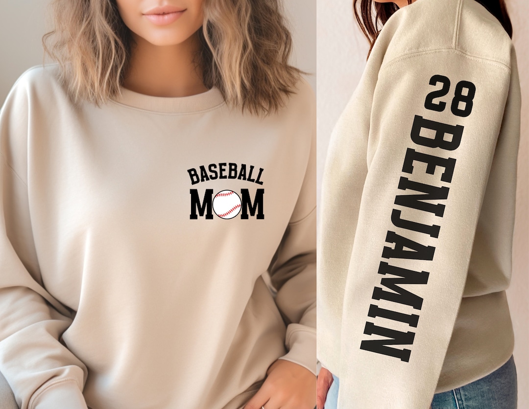 Custom Baseball Mom Sweatshirt, Personalized Sweatshirt, Gift for Mom ...