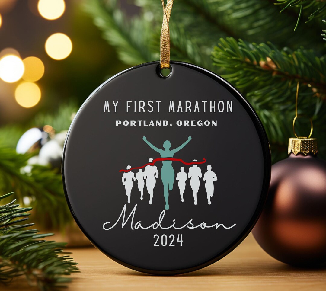 Custom First Marathon Runner Ornament for Christmas Personalized 26.2 ...