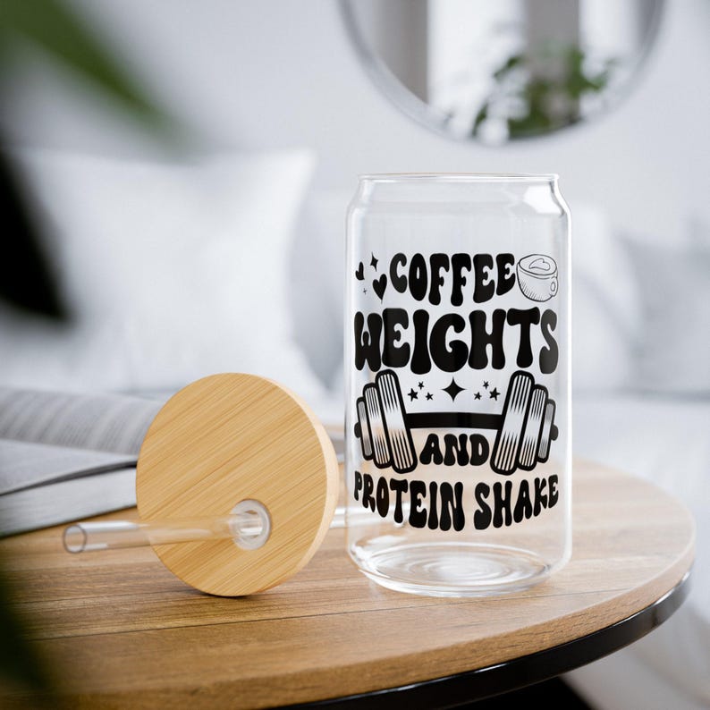 Gym Lover Glass Cup, Gym Gifts, Beer Can Glass With Lid & Straw ...