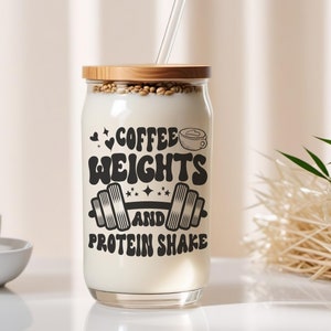 Gym Lover Glass Cup, Gym Gifts, Beer Can Glass With Lid & Straw ...