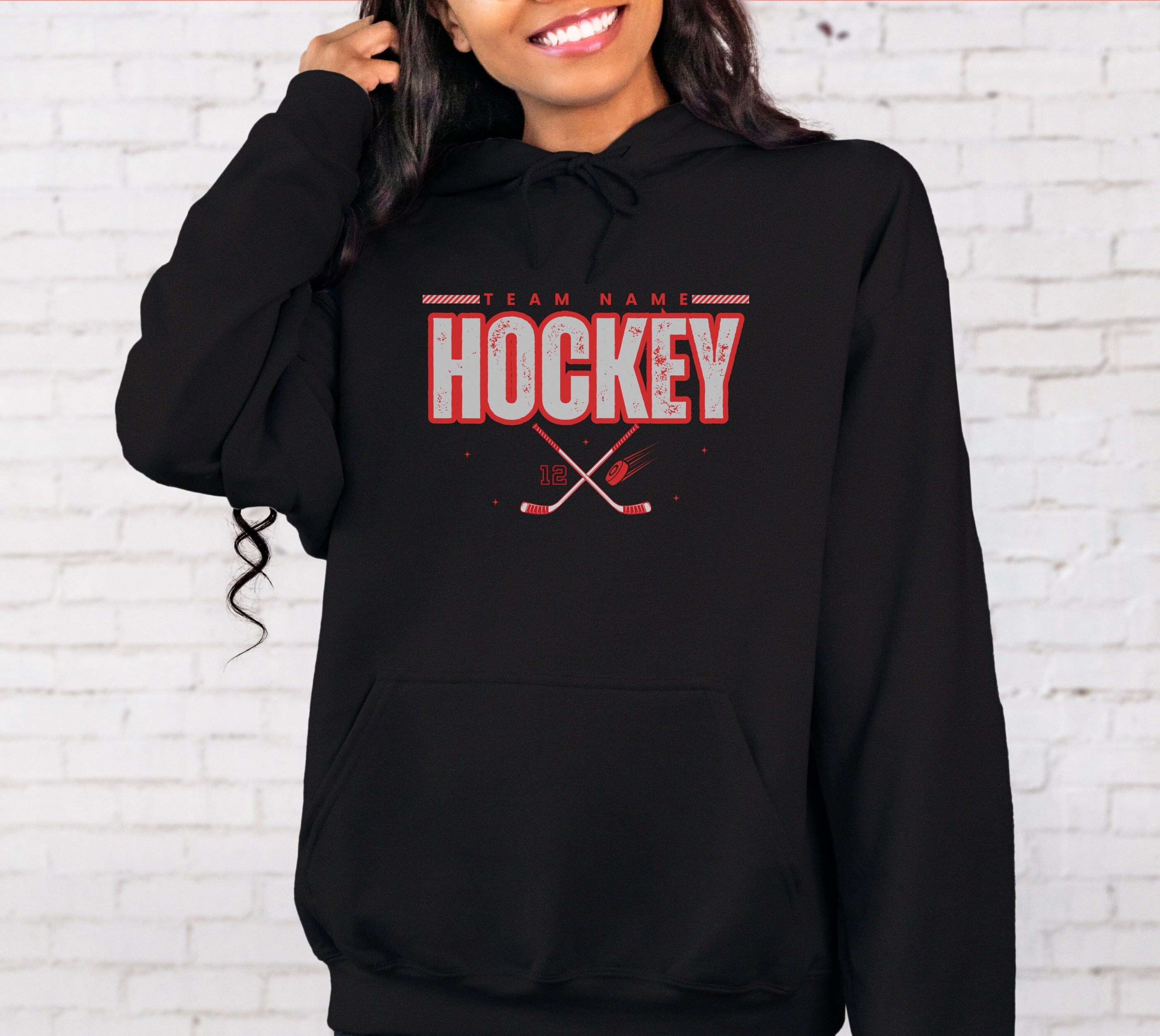 Custom Hockey Team Sweatshirt, Personalized Ice Hockey Hoodie, Custom ...