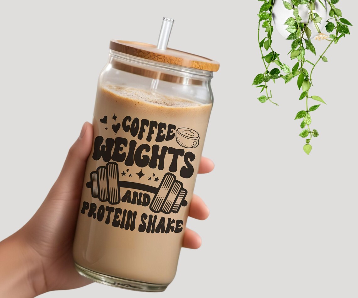 Gym Lover Glass Cup, Gym Gifts, Beer Can Glass With Lid & Straw ...