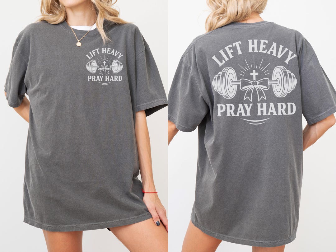 Lift Heavy Pray Hard Shirt, Christian Fitness Shirt for Women, Coquette ...