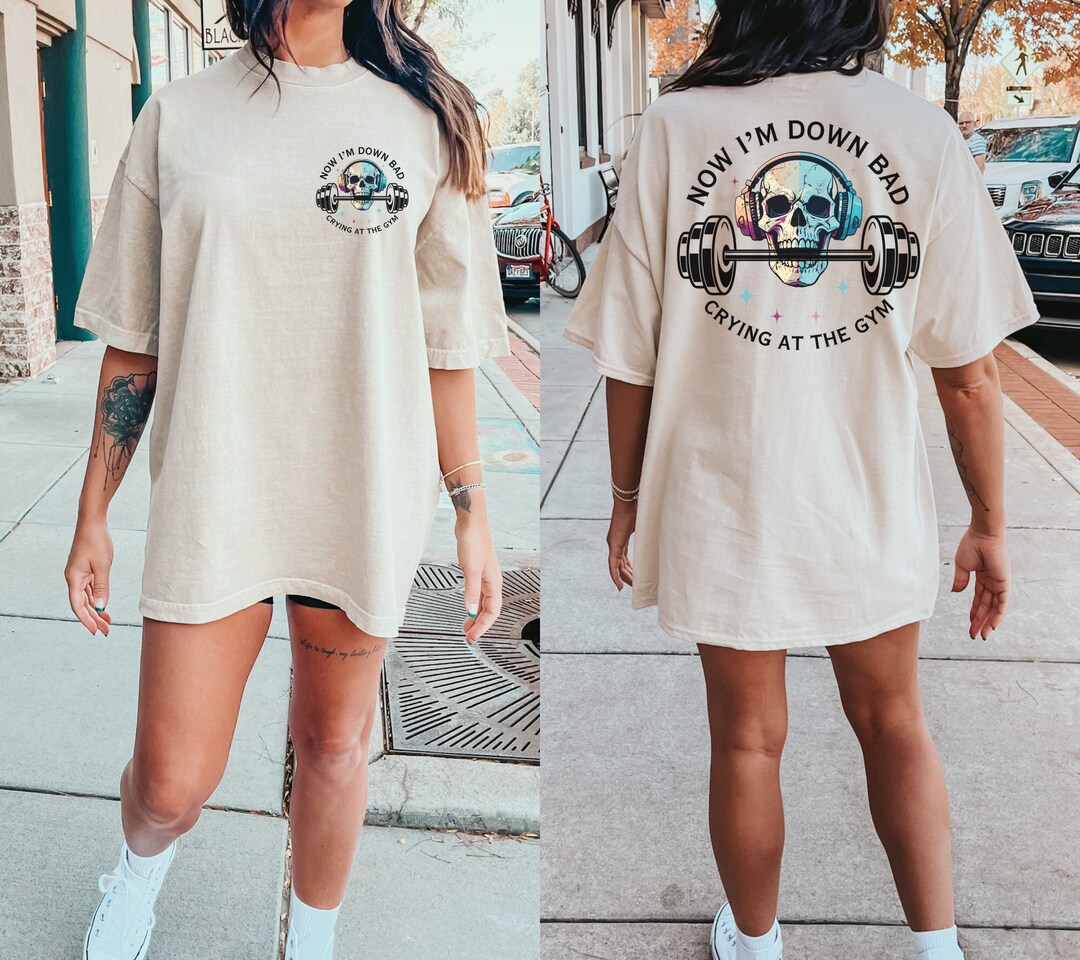 Down Bad Crying at the Gym Shirt,, Funny Gym Shirt, Skeleton Workout ...