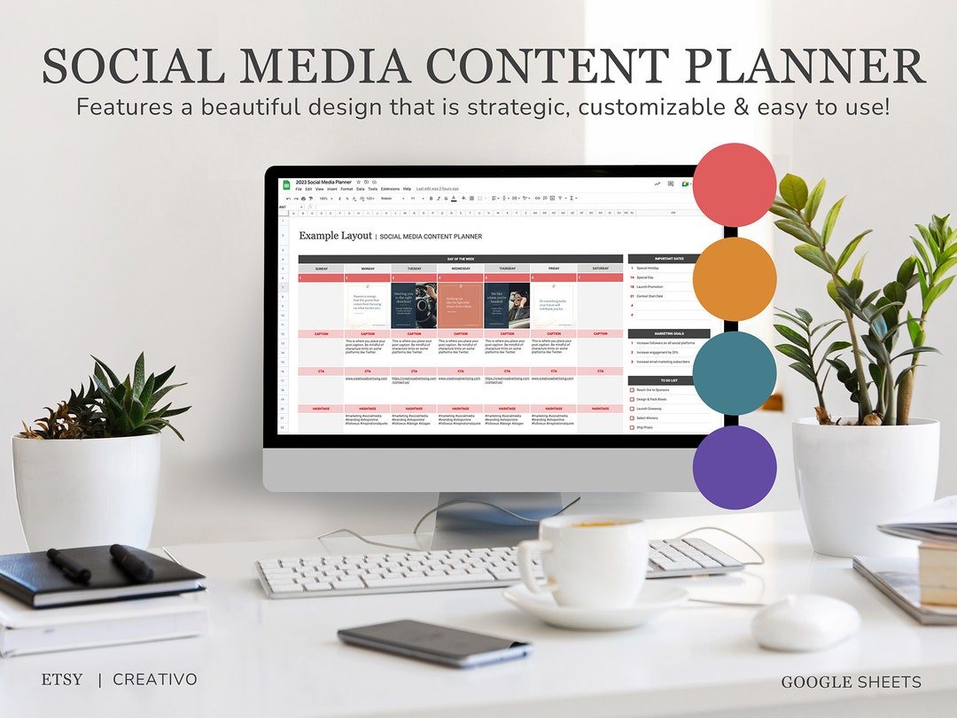Ultimate Social Media Content Planner Spreadsheet Content - Etsy