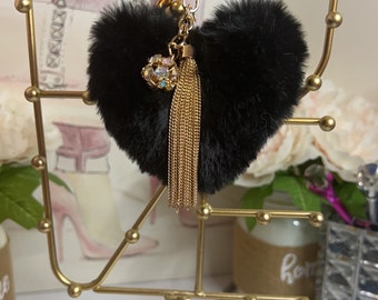 Black, Clear and Gold Initial Keychain, Custom Resin Keychain - Etsy