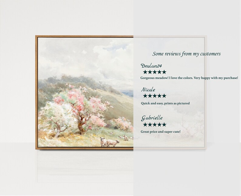 Printable Spring Meadow Painting, Country Field Soft Colors, Vintage ...