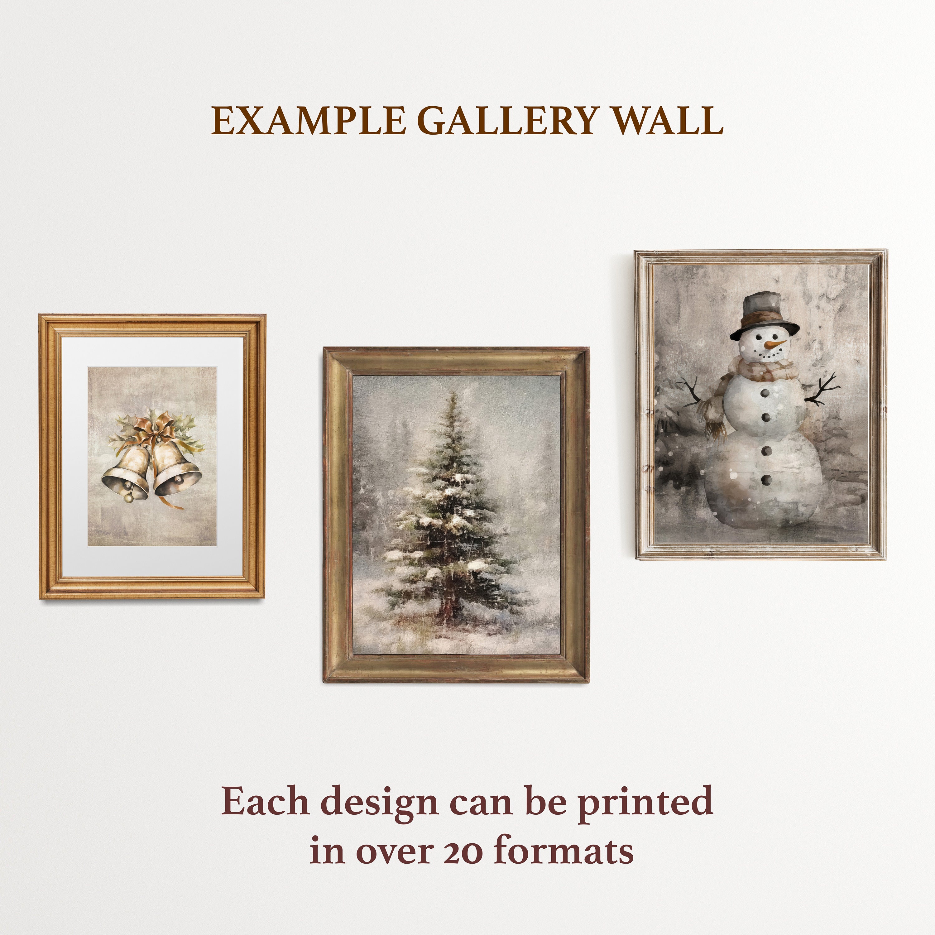 Printable Winter and Christmas Wall Arts Set of Ten, Farmhouse ...