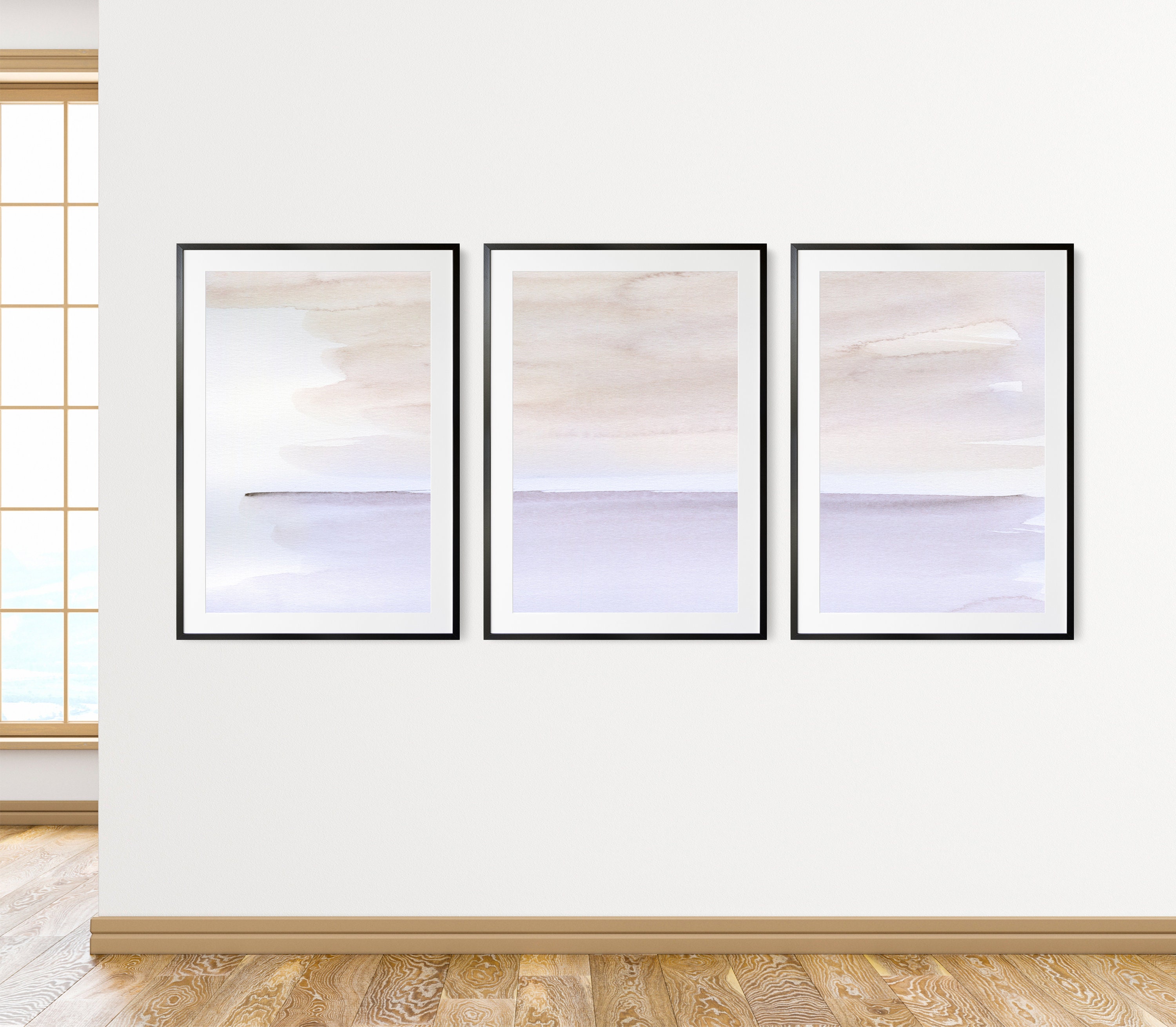 Neutral Abstract Art Prints Set of 3 Prints Watercolor - Etsy