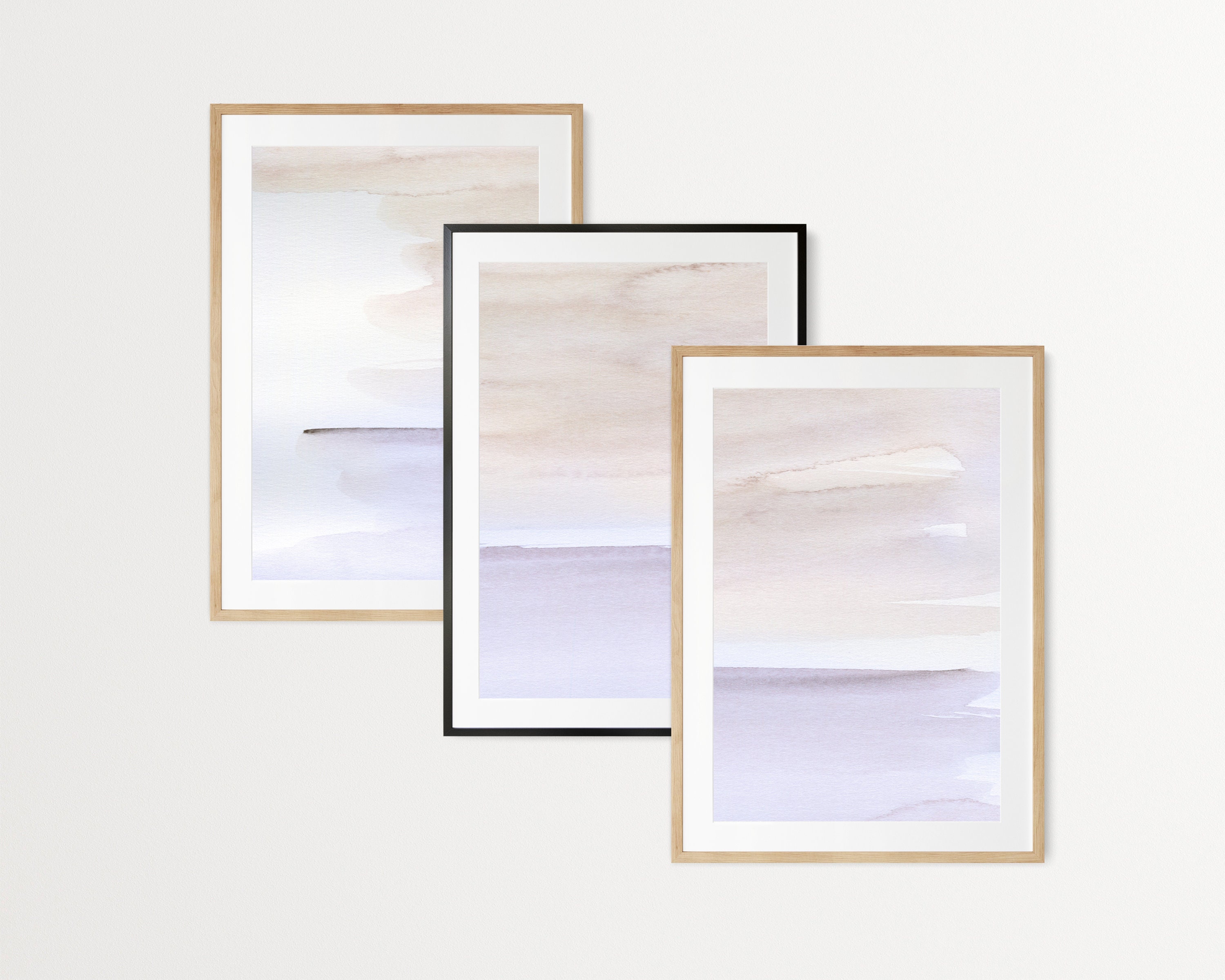 Neutral Abstract Art Prints Set of 3 Prints Watercolor - Etsy