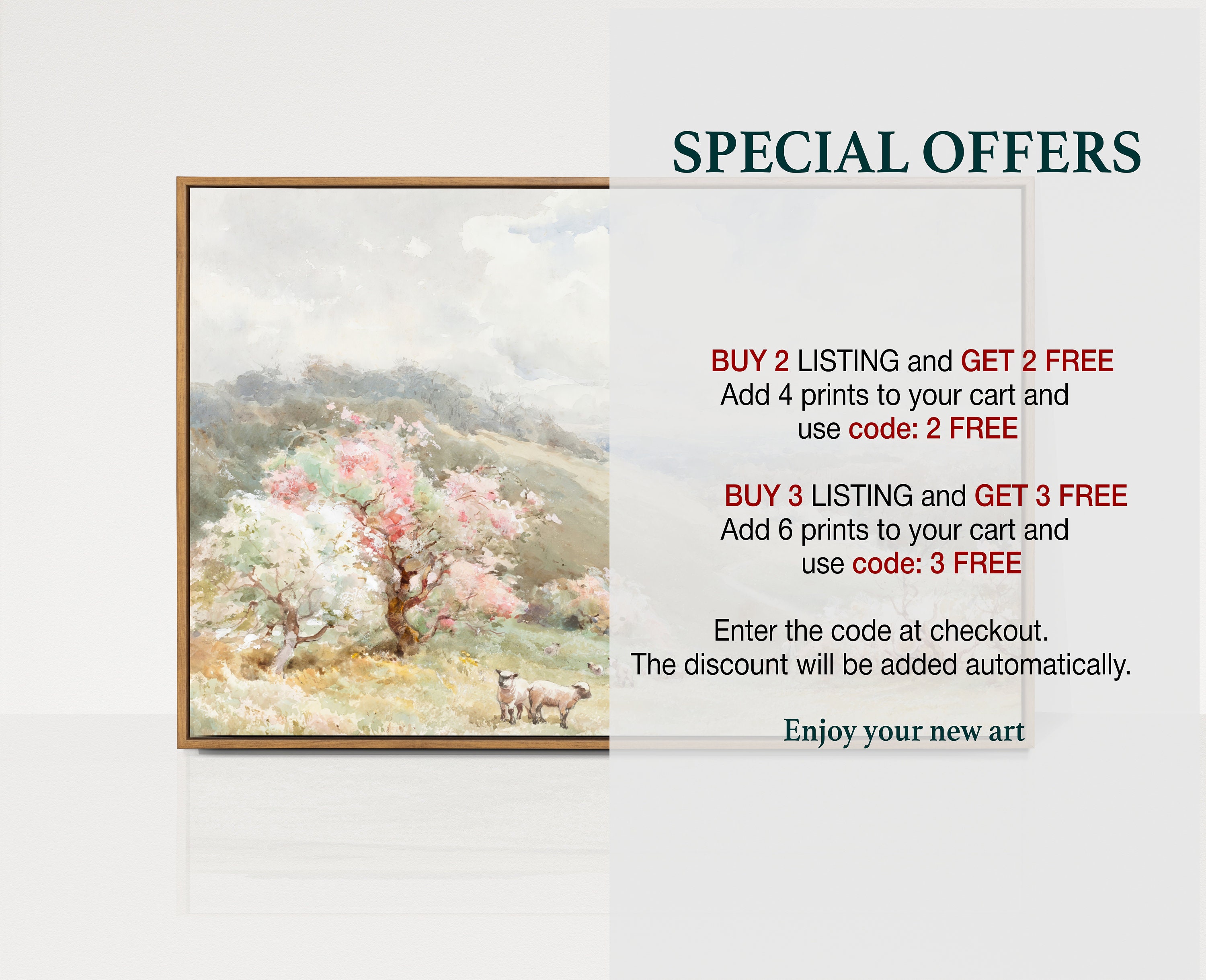 Printable Spring Meadow Painting, Country Field Soft Colors, Vintage ...