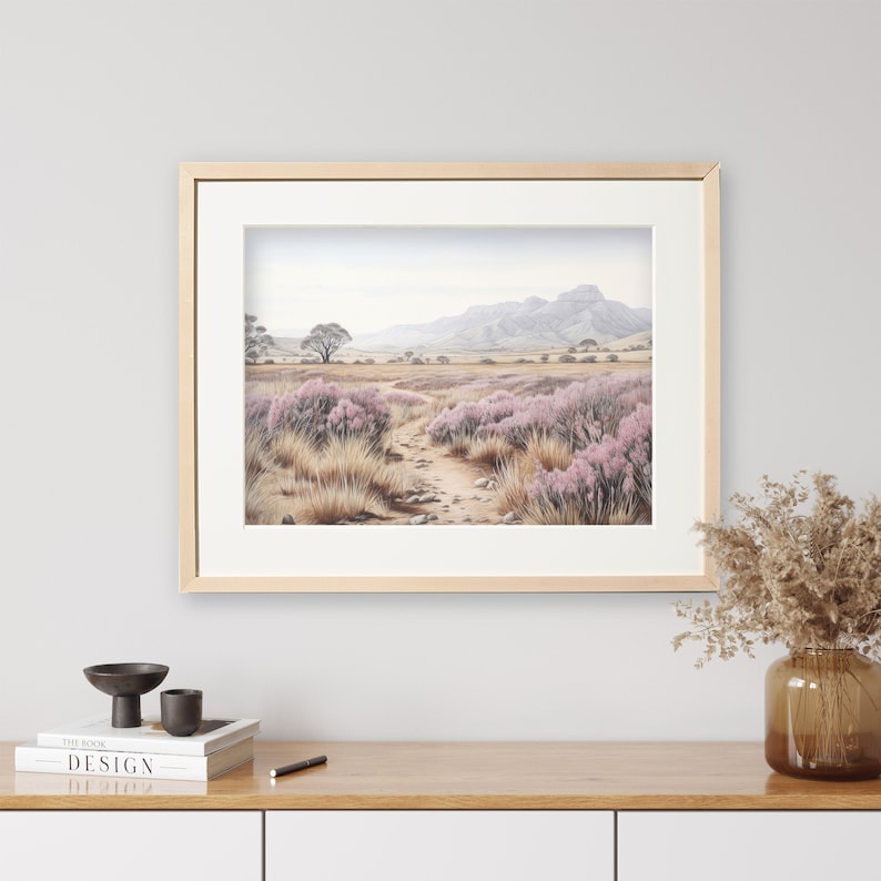 Meadow Print, Wildflower Painting , Landscape Oil Painting, Muted ...