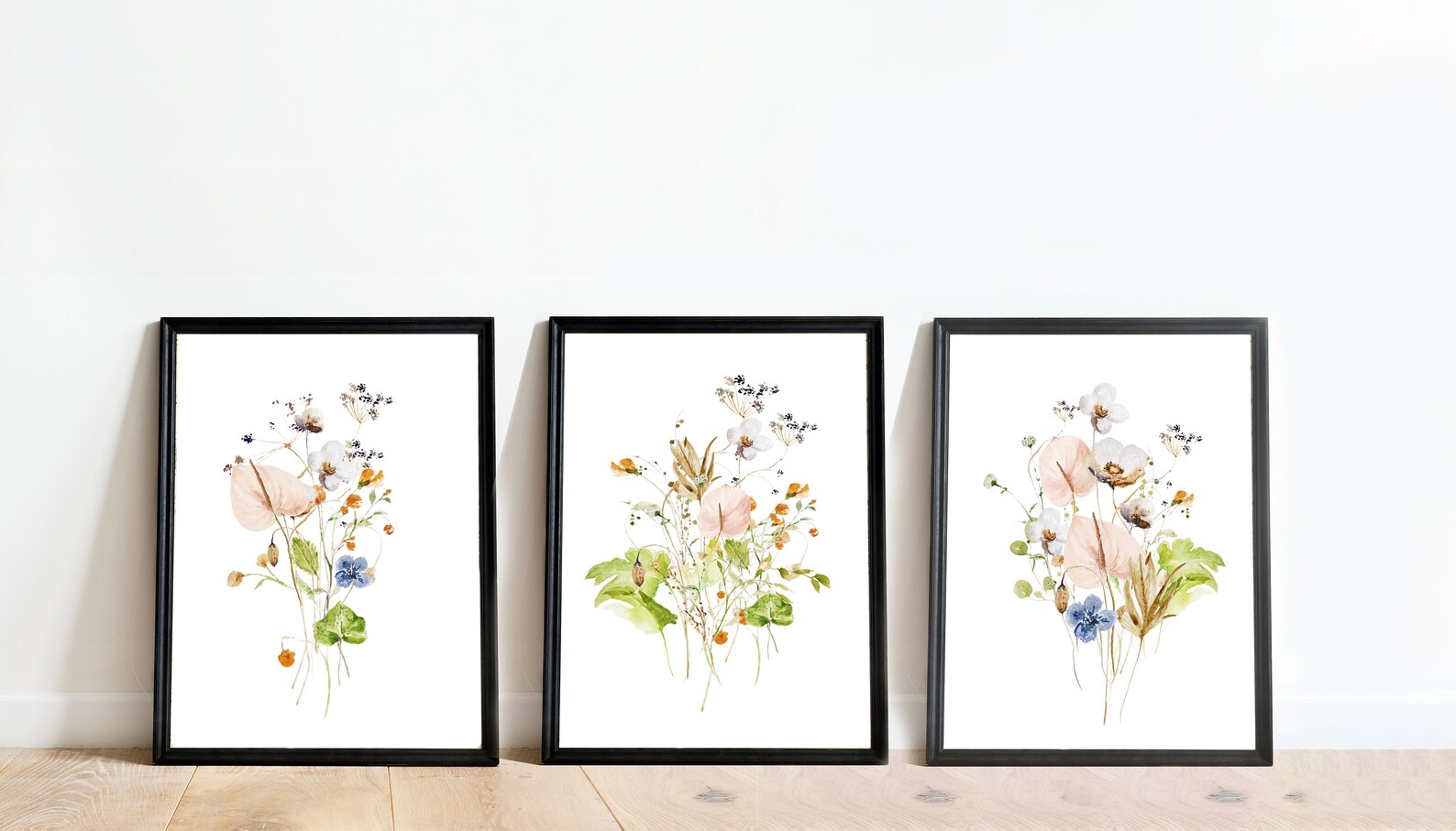 Watercolor Wildflower Print Set of 15, Printable Botanical Art, Floral ...