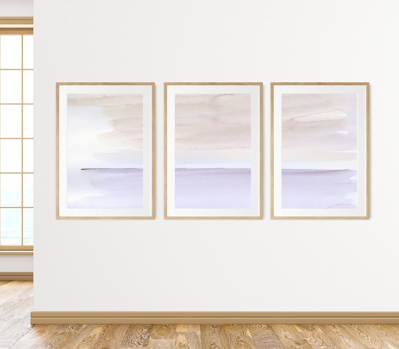 Neutral Abstract Art Prints Set of 3 Prints Watercolor - Etsy