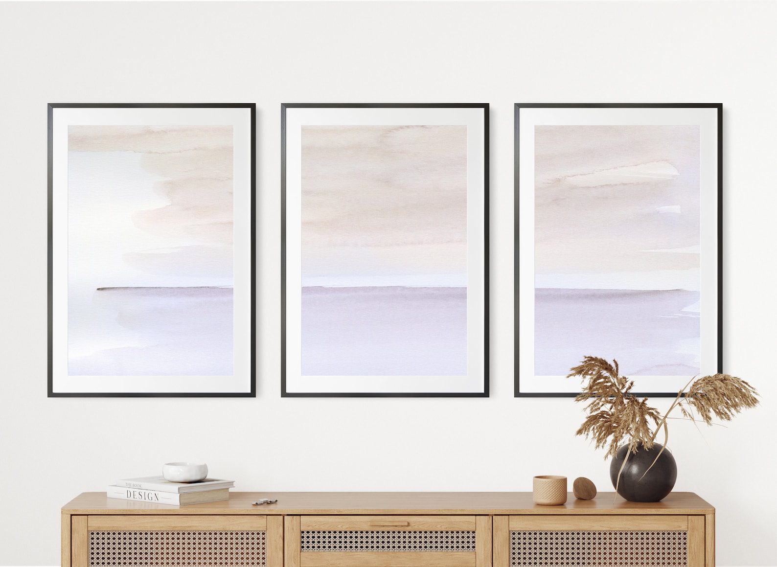 Neutral Abstract Art Prints Set of 3 Prints, Watercolor Landscape ...