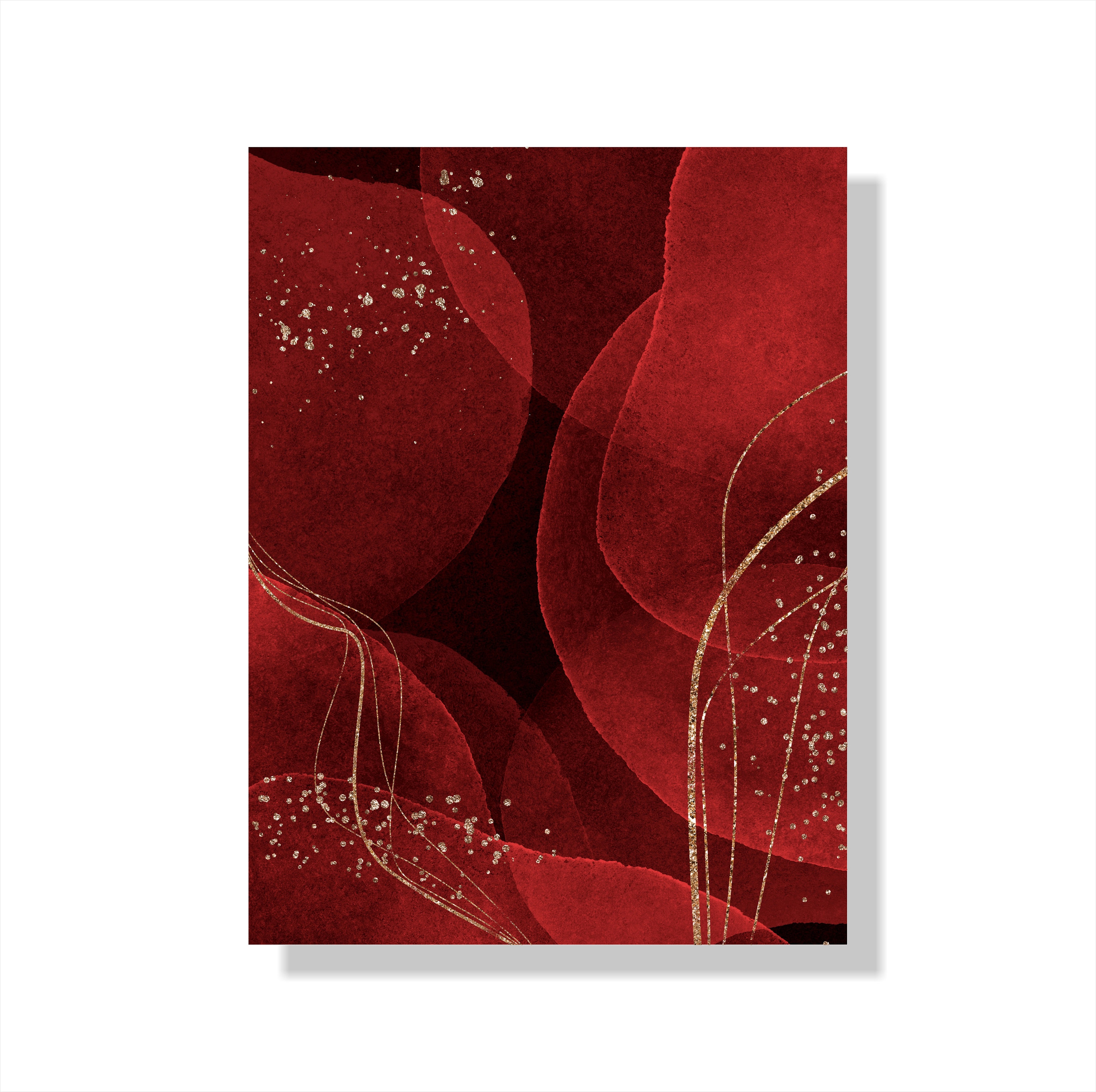 Red Abstract Print Boho Printable Wall Art Set of 3 - Etsy