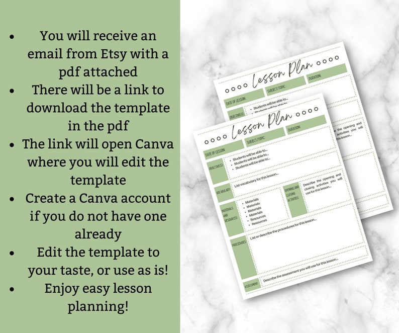 Editable Lesson Plan Template, Teacher Lesson Plan, Digital, Printable ...