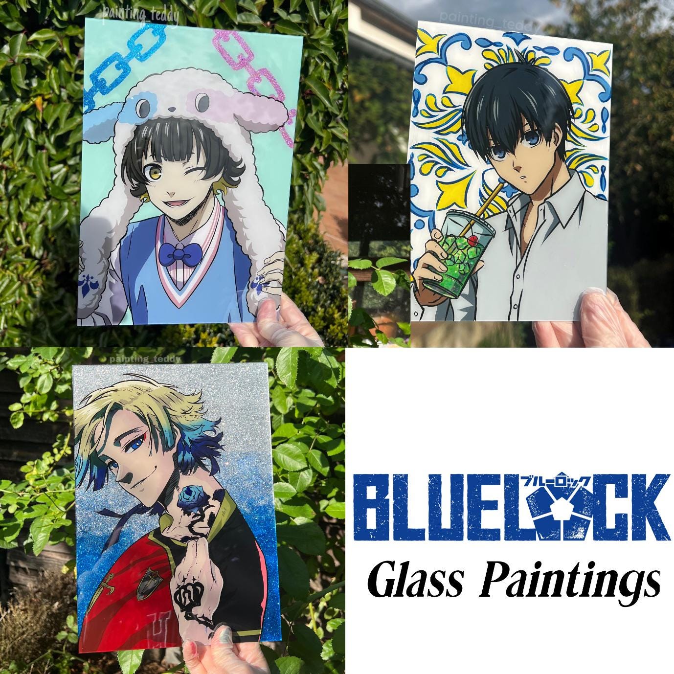 Blue Lock Glass Paintings Isagi Yoichi, Meguru Bachira, Michael Kaiser ...