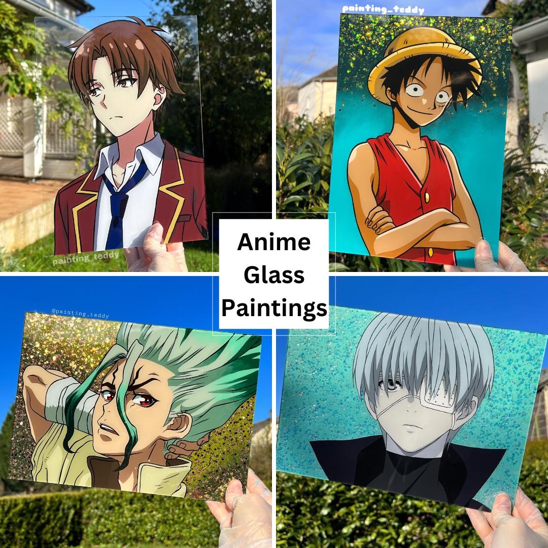 Anime Glass Painting Luffy One Piece, Senku Dr. Stone, Ayanokoji ...