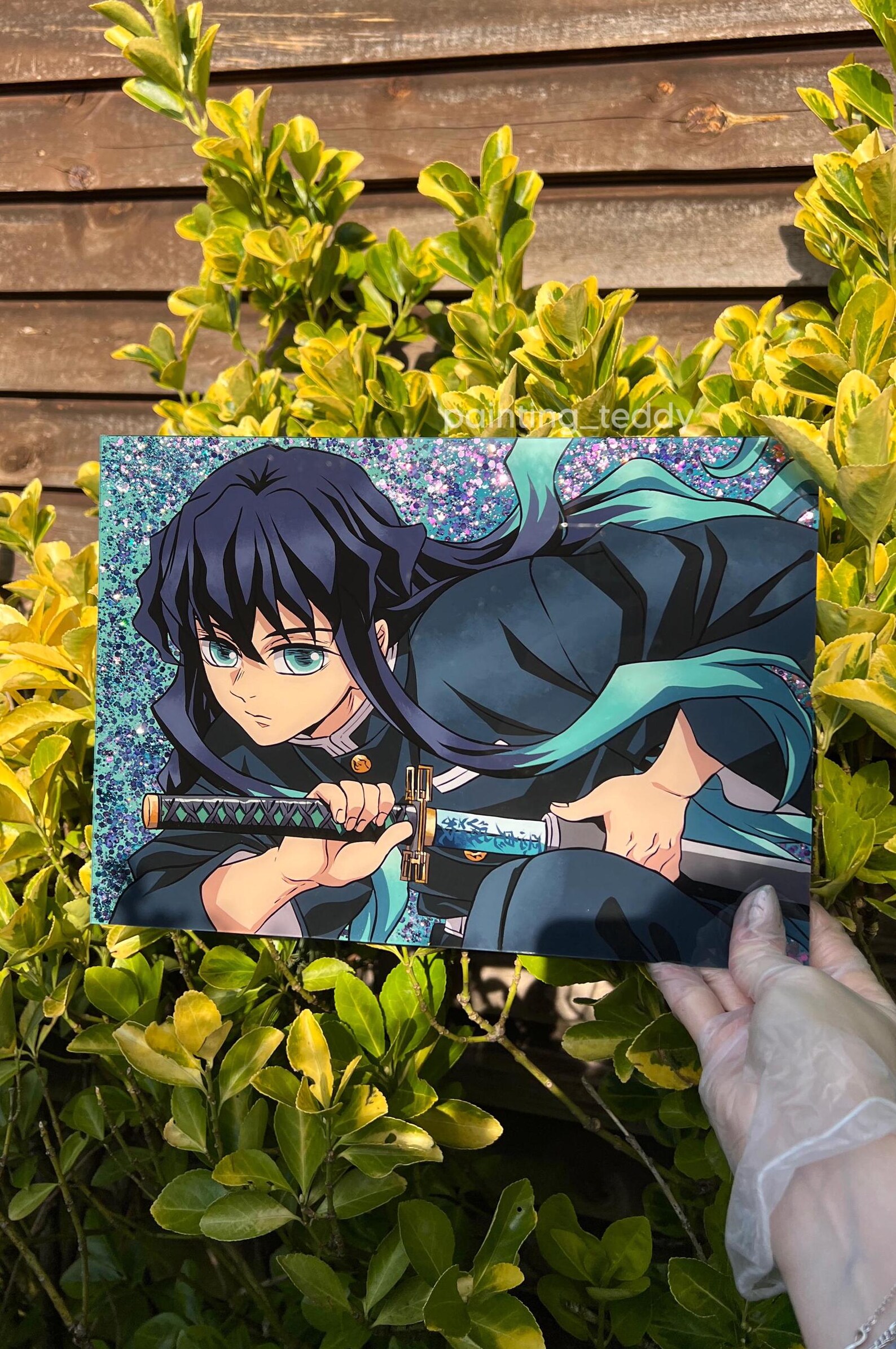 Demon Slayer Muichiro Tokito Glass Painting Anime Wall Decor Poster ...