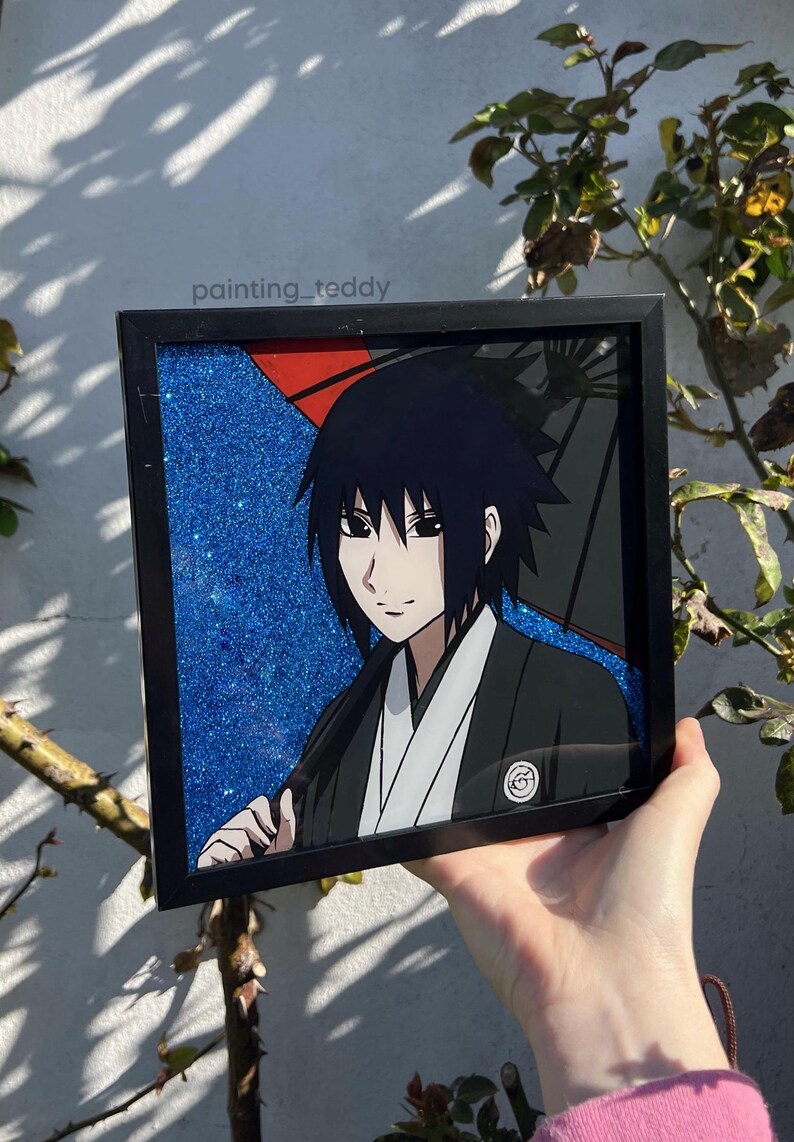 Naruto Sakura Haruno & Sasuke Uchiha Glass Painting With Frame - Etsy